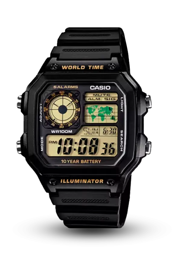 CASIO GENERAL - WORLD TIME - WORLD TIME - AE-1200WH-1BVDF